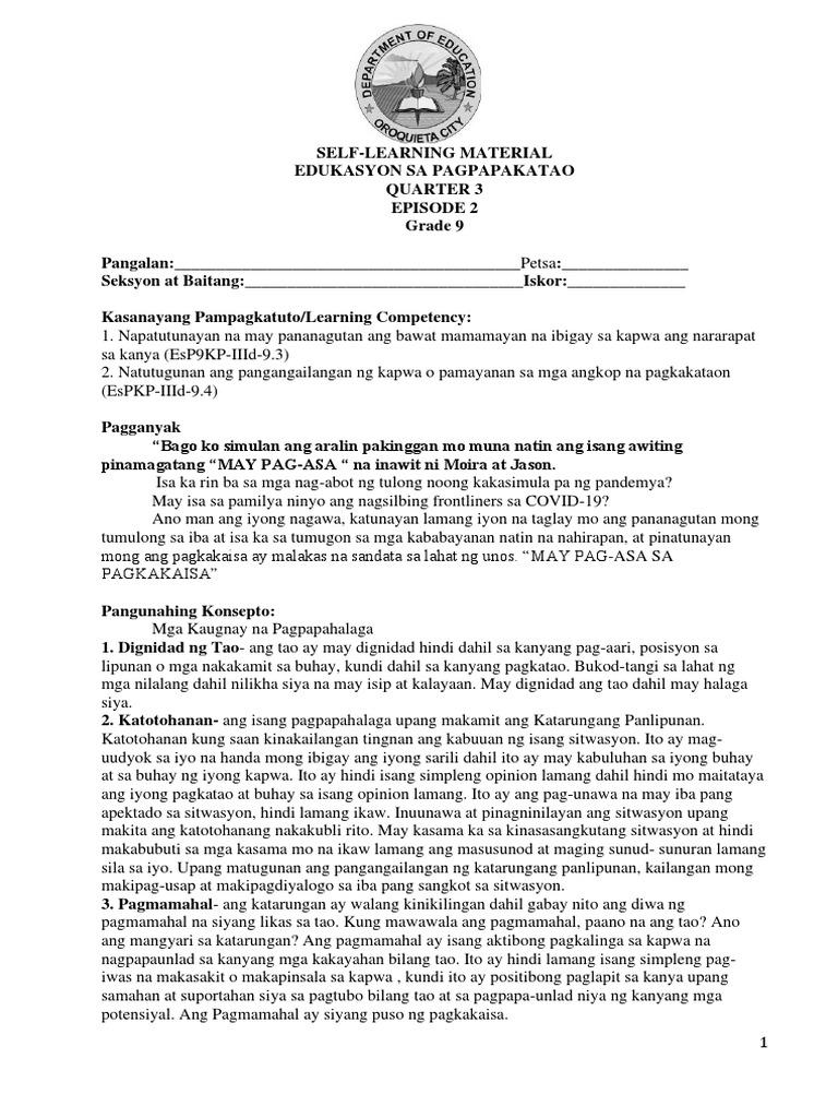 Esp9 Q3 Ep.2 SLM | PDF