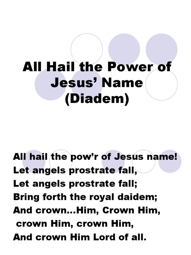 All Hail The Power of Jesus' Name Diadem | PDF | Art | Religion ...