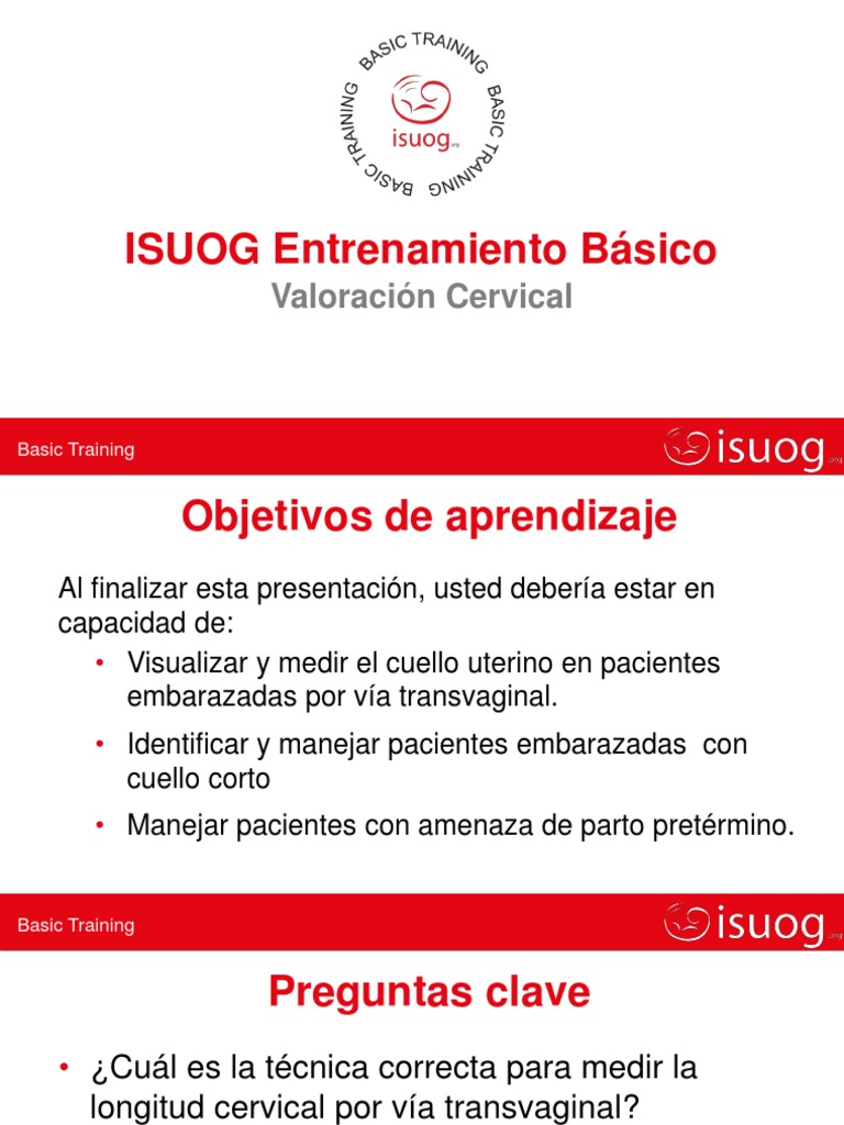 ISUOG Entrenamiento Básico: Valoración Cervical | PDF | Parto | Parto ...