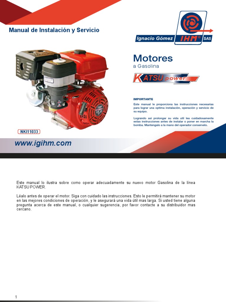 Manual Motoresgasolina Katsupower 2020 | PDF | Carburador | Gasolina