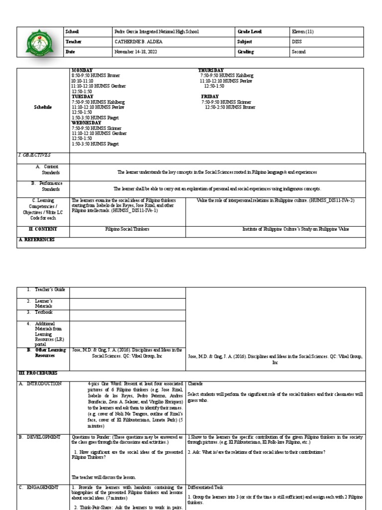 DLL Diss 2 Week 2ND Q | PDF | Behavior Modification | Cognitive Science