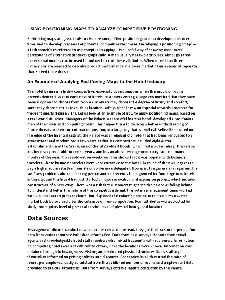 Competitive Positioning Maps in Hotels | PDF | Hotel | Data