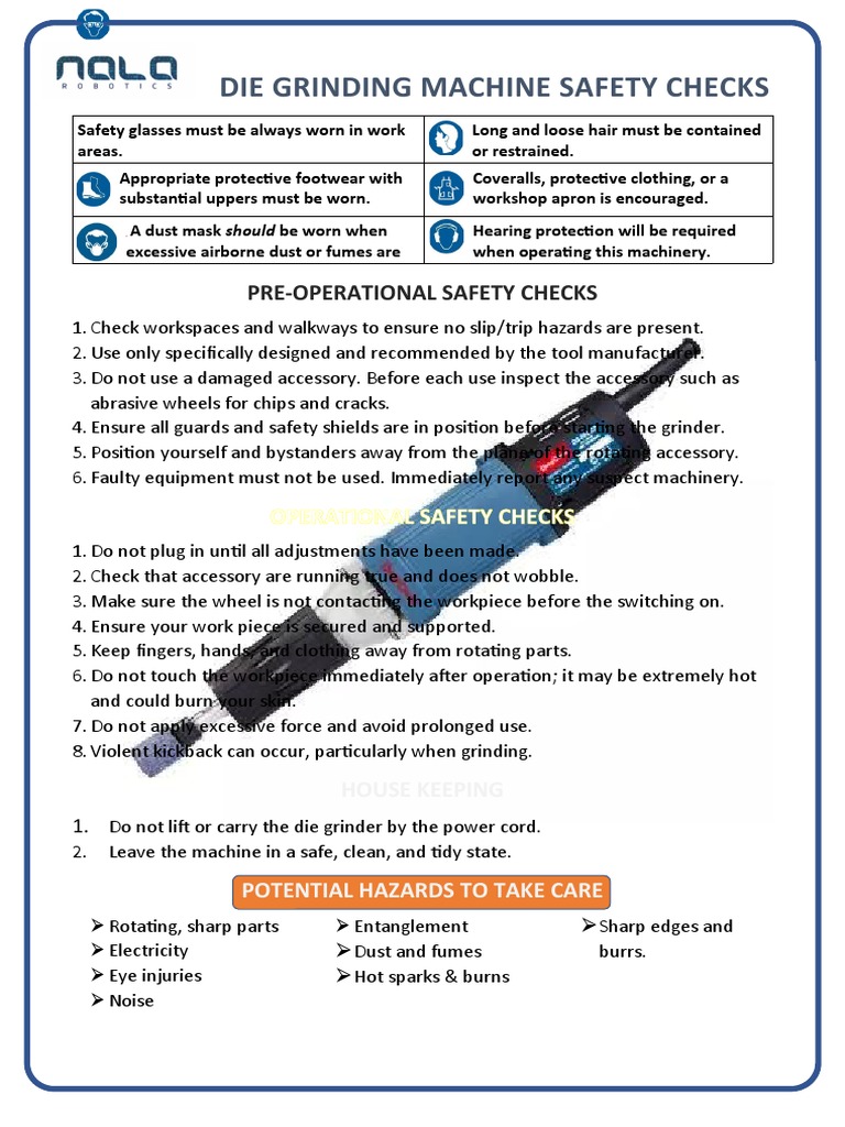 Die Grinding Machine Safety | PDF