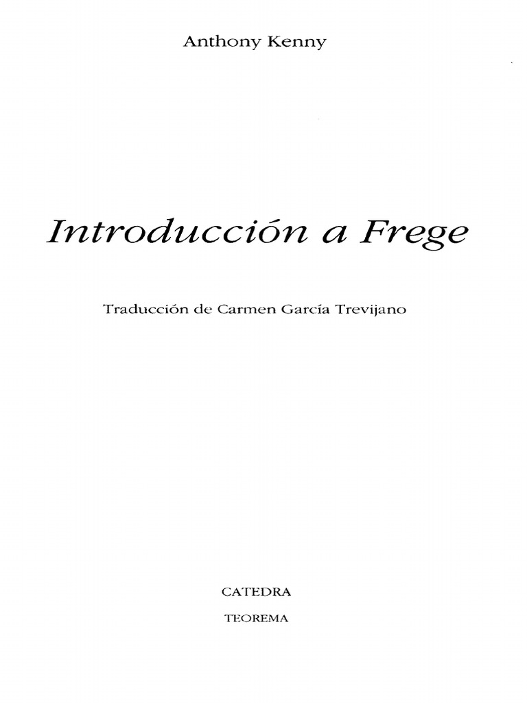Kenny, A - Introduccion a Frege. Introducción. | PDF