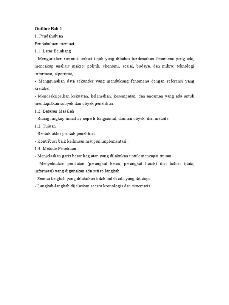 Outline Bab 1 | PDF | Komputer | Teknologi & Rekayasa