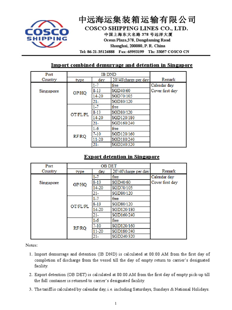 DD Tariff in Singapore 202105 | PDF