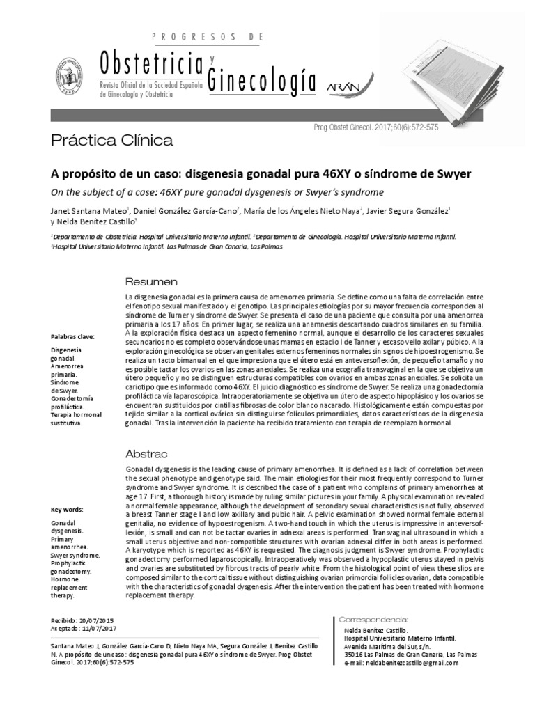 Disgenesia Gonadal Pura | Descargar gratis PDF | Sexo | Anatomia sexual