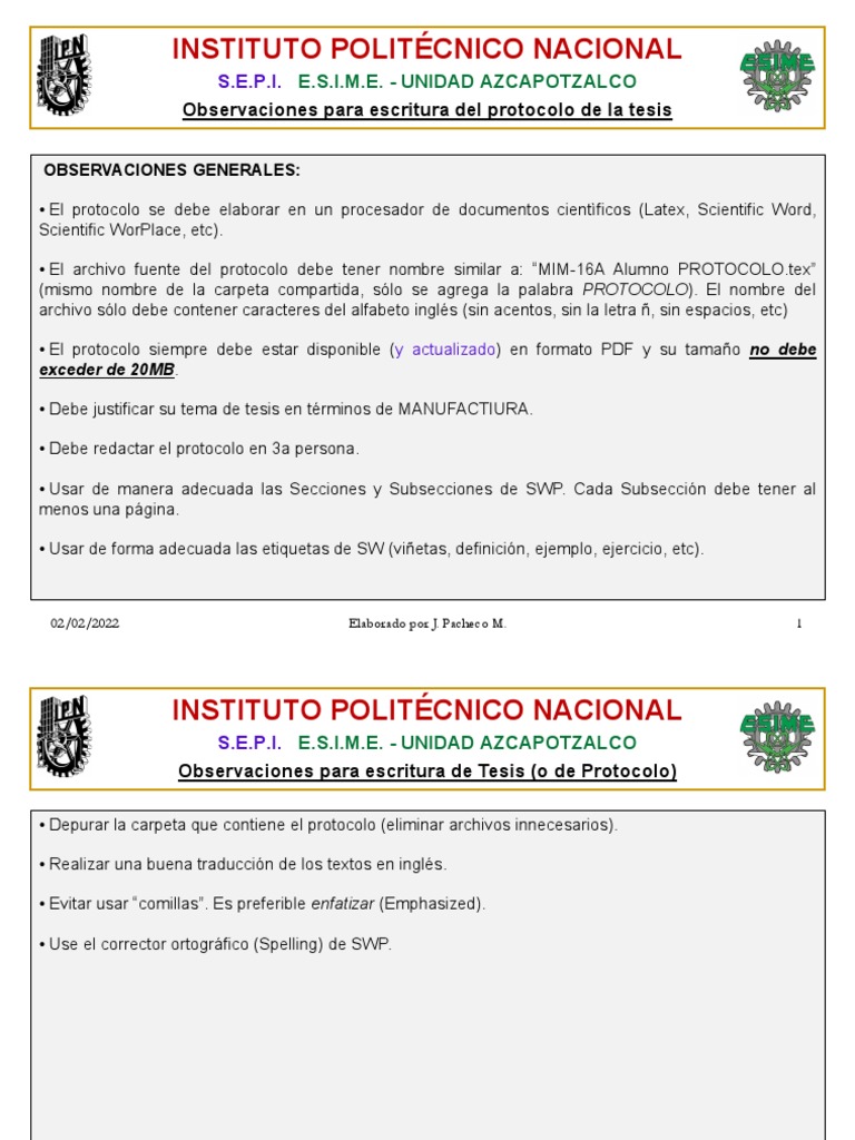 03a Observaciones para Escritura Del Protocolo | PDF | Archivo de ...