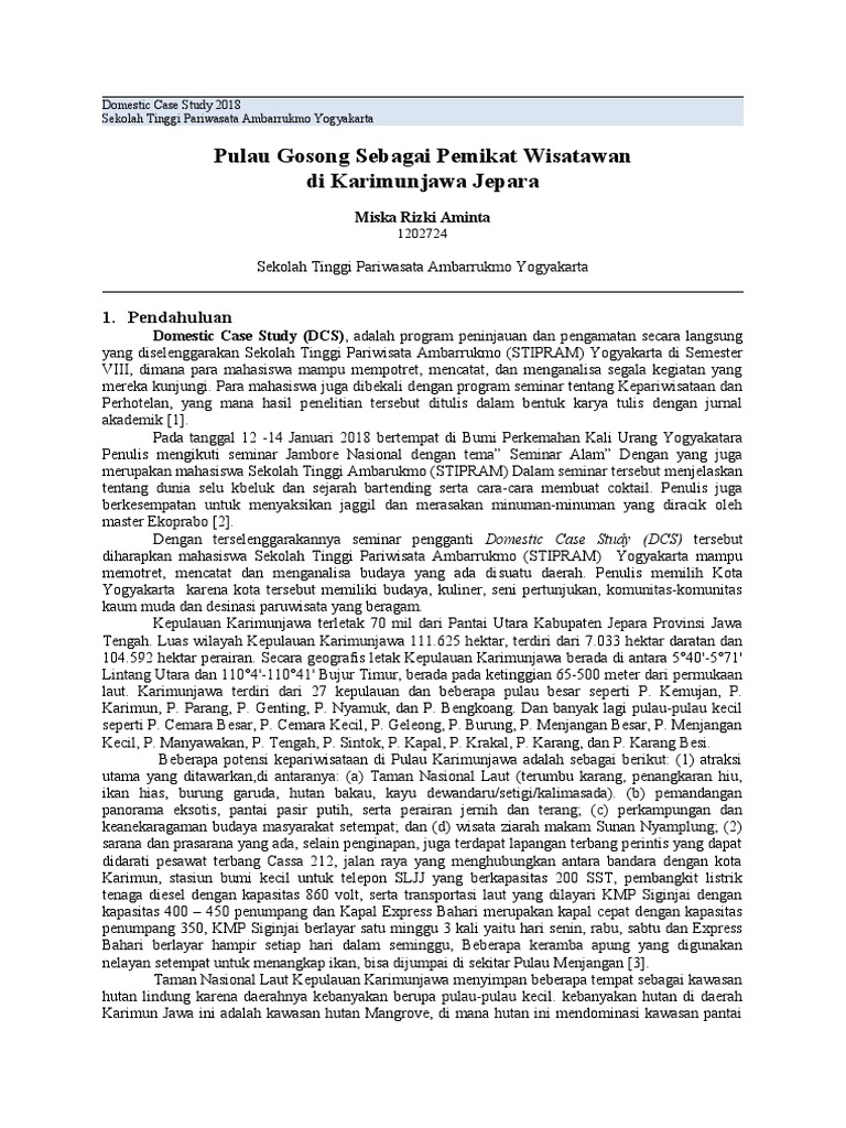 DCS - 1202724 - Miska R - Pulau Gosong | PDF | Perjalanan