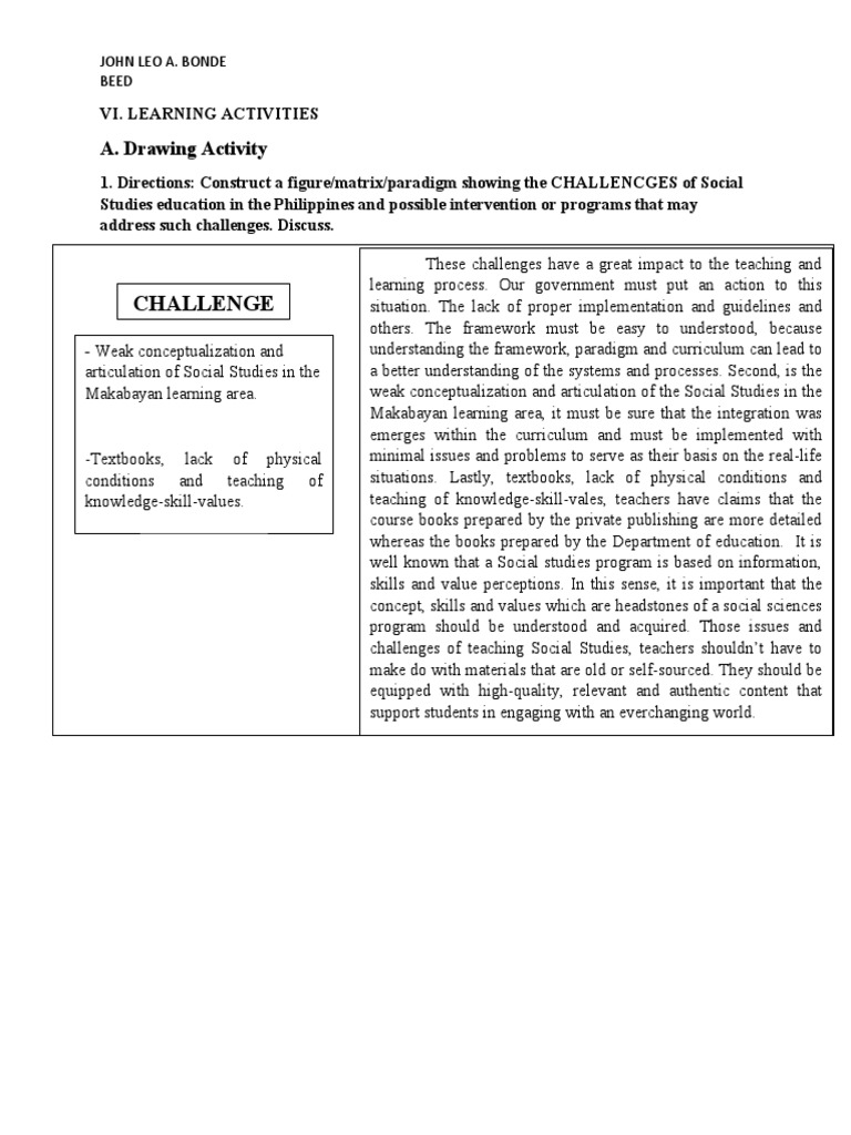 Social Studies Challenges & Solutions | PDF | Curriculum | Cognitive Science