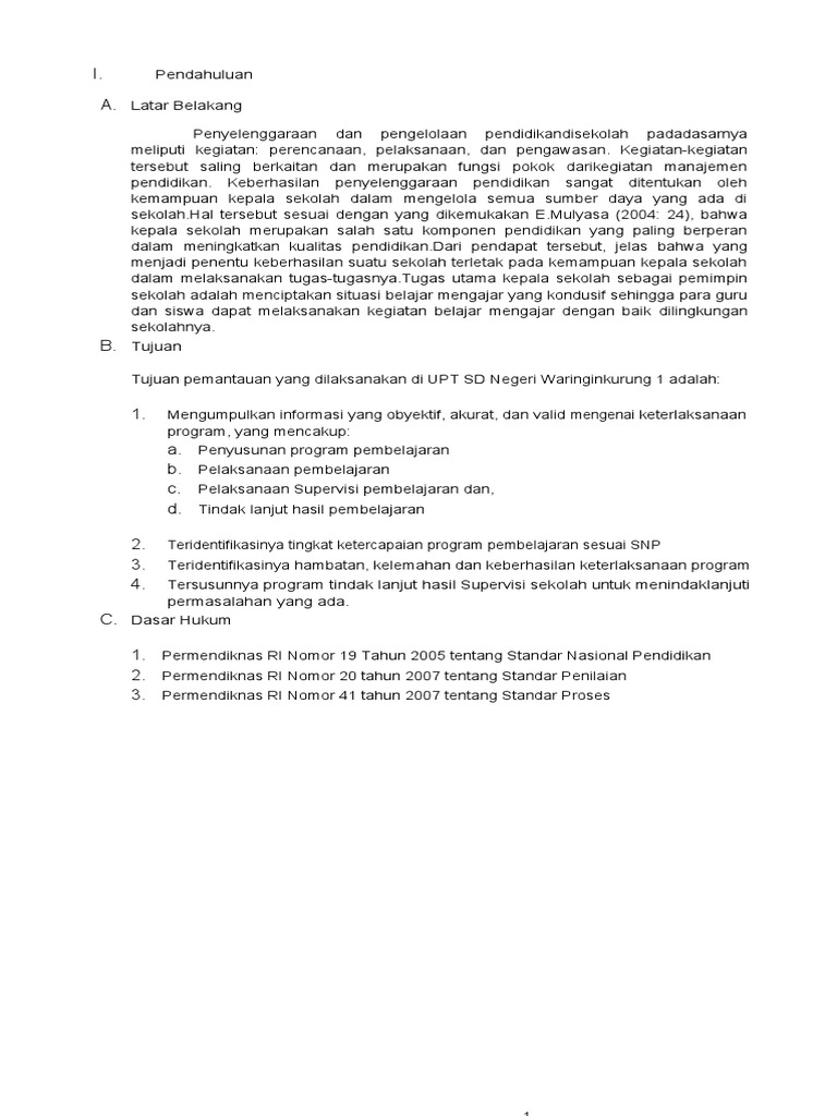 Laporan Tindak Lanjut Hasil Supervisi 2021 | PDF