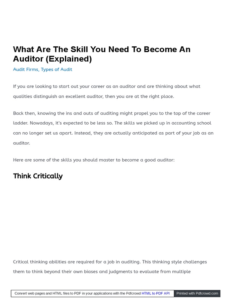 Audithow Com Skill You Need Become Auditor | PDF | Audit | Empathy