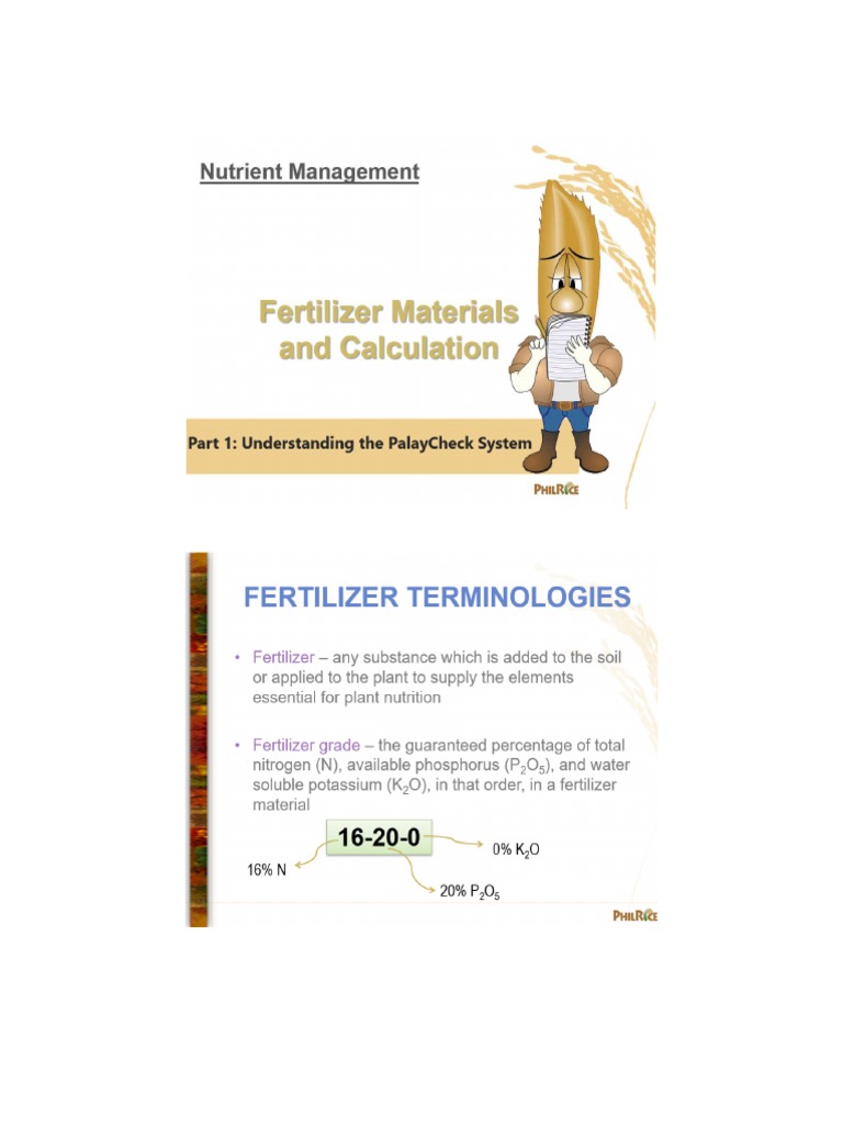 Fertilizer Computation Example | PDF