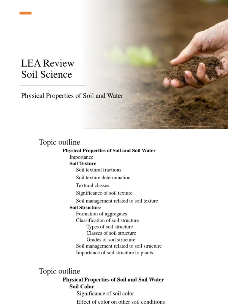 Physical Properties of Soil and Water: An Overview of Soil Texture ...