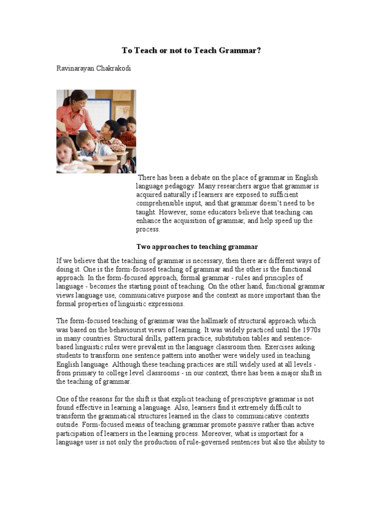 Teaching Grammar: Approaches Explained | PDF | Grammar | Linguistics