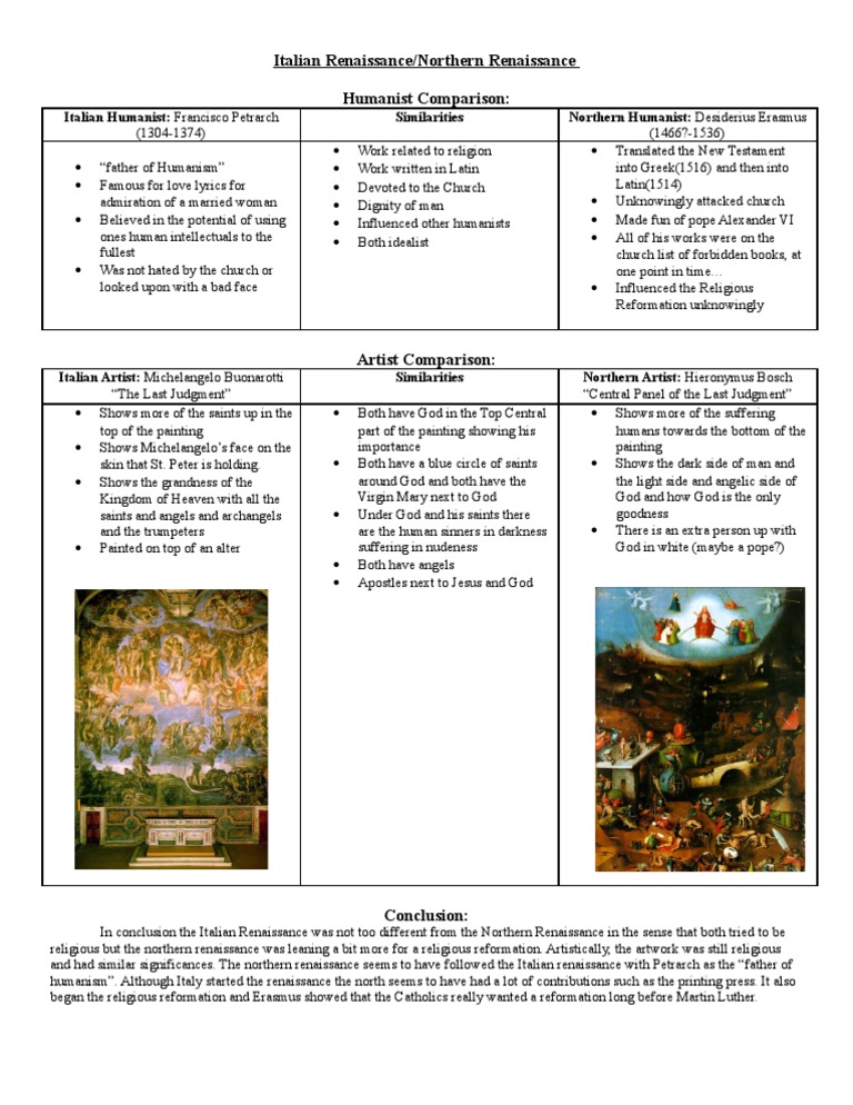 Italian vs. Northern Renaissance | PDF