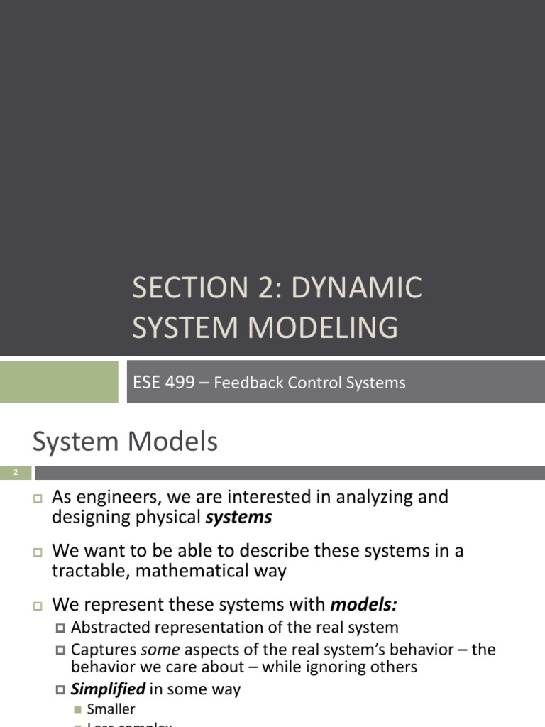 Section 2 Dynamic System Modeling | PDF | Nonlinear System | Torque