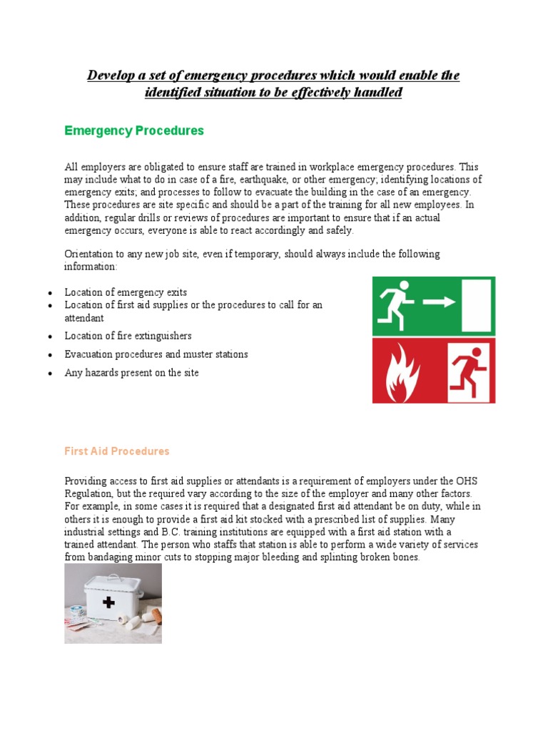 Emergency Procedures | PDF | First Aid | Emergency