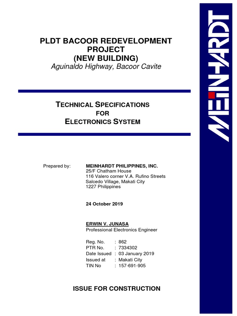 Technical Specifications For Electronics System | PDF | Electrical ...