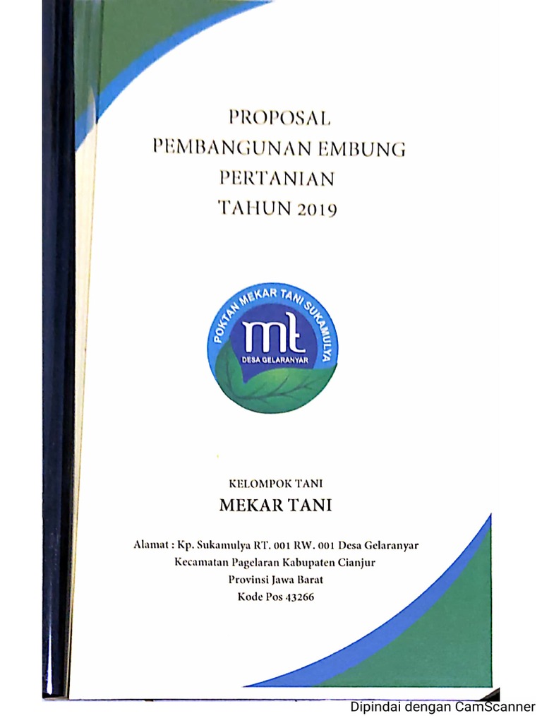 contoh proposal embung pertanian | PDF