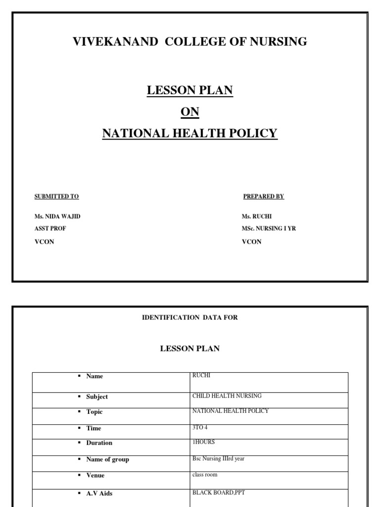 Lesson Plan Pediatric | PDF | Health Policy | Children's Rights