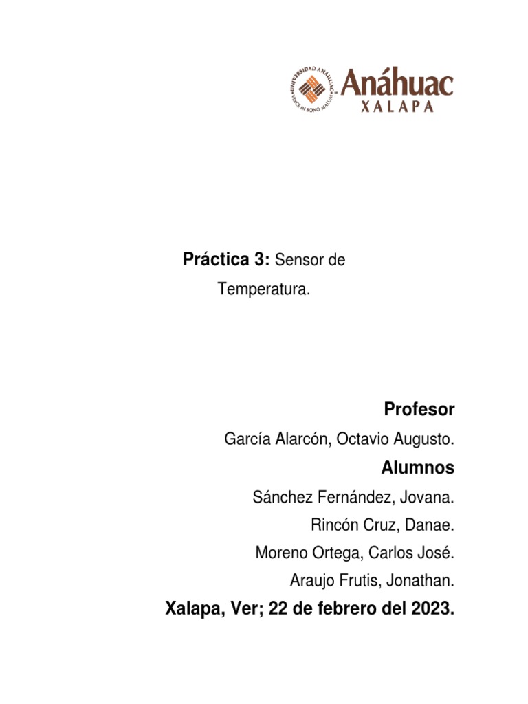 Práctica 3: Sensato de Temperatura | PDF | Sensor | Electrónica