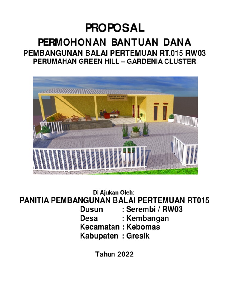 Proposal Pembangunan Balai Warga RT015 | PDF