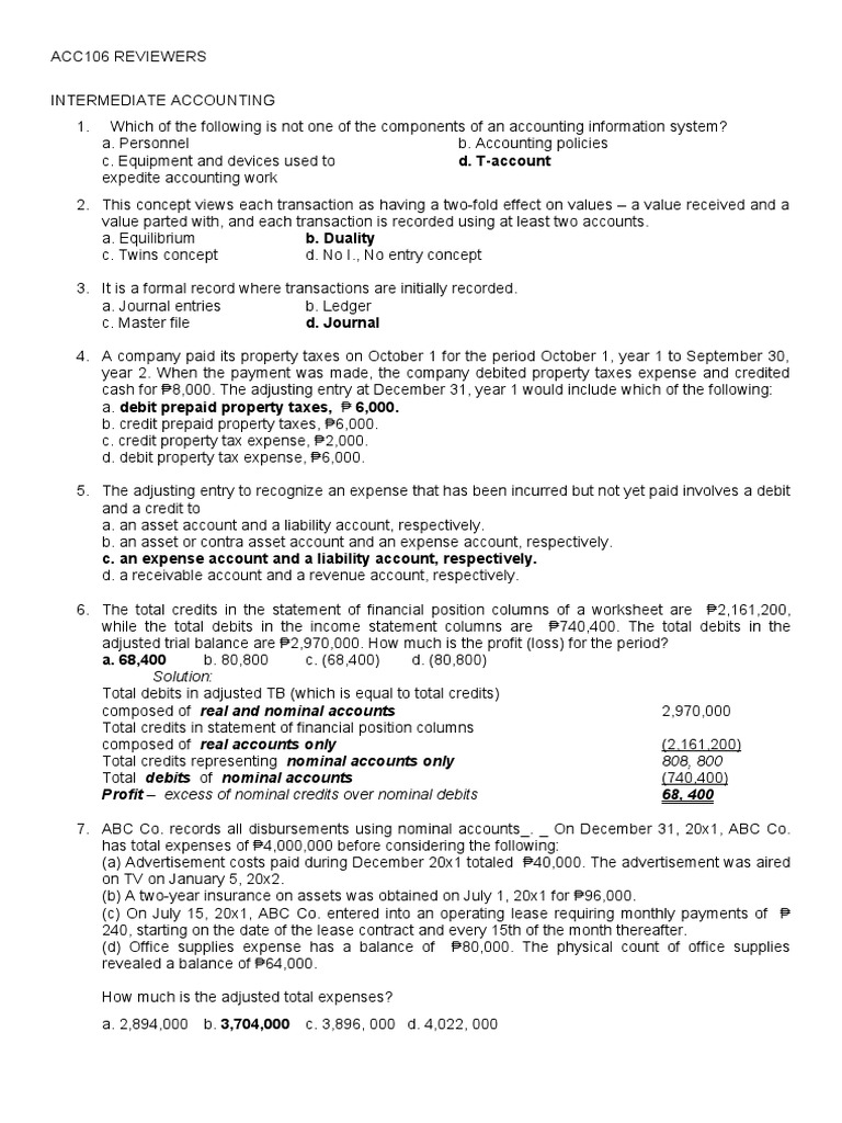 Acc106 Reviewers | PDF | Debits And Credits | Money