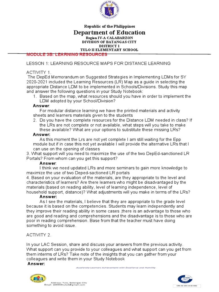 Module 3 B | PDF | Learning | Distance Education
