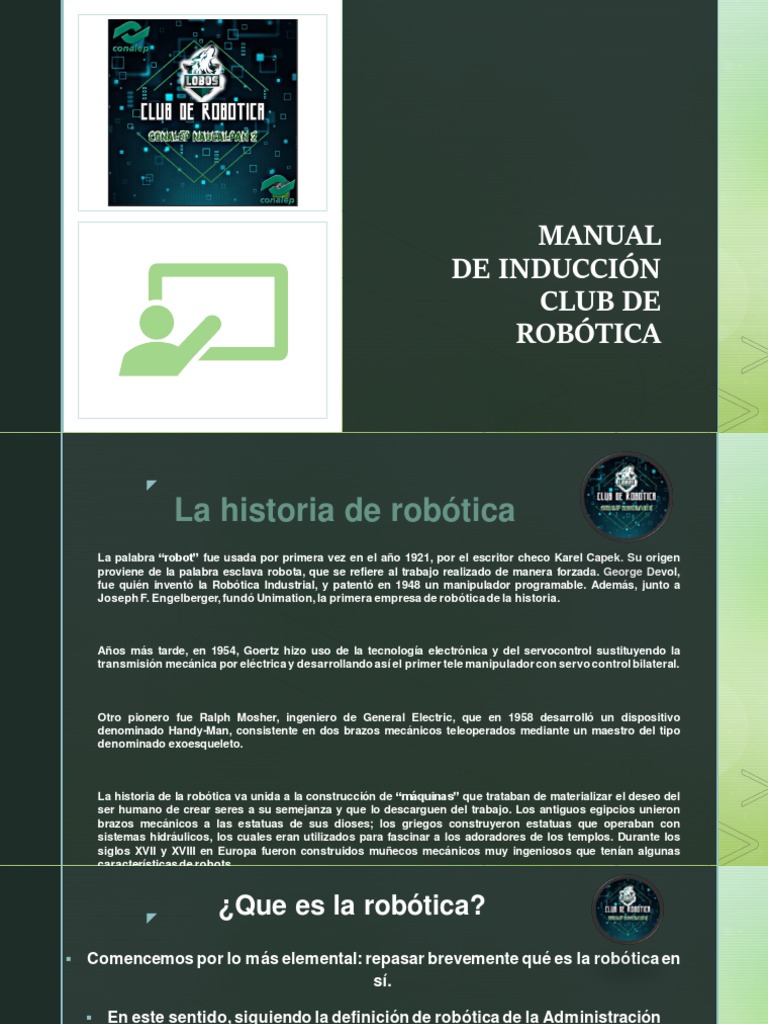 Manual de Induccion Club de Robotica | PDF | Robótica | Inteligencia artificial