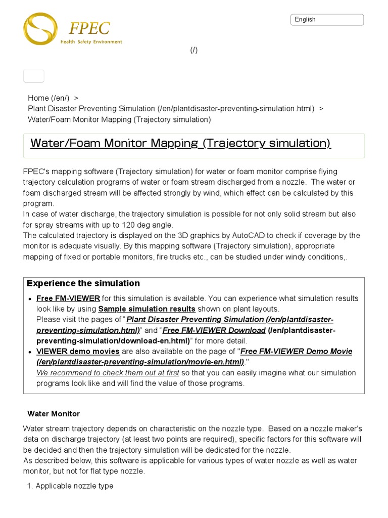 Water - Foam Monitor Mapping (Trajectory Simulation) - FPEC Corporation ... Water - Foam Monitor Mapping (Trajectory Simulation) - FPEC Corporation ...