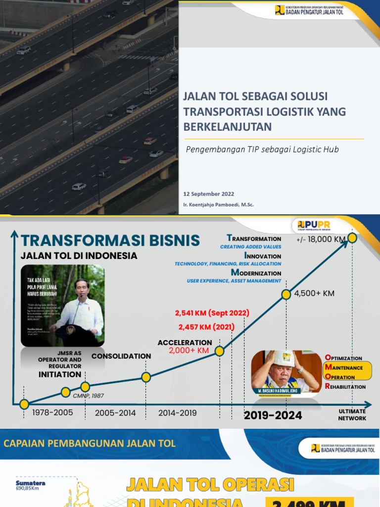 Jalan Tol Sebagai Solusi Transportasi Logistik Yang Berkelanjutan | PDF