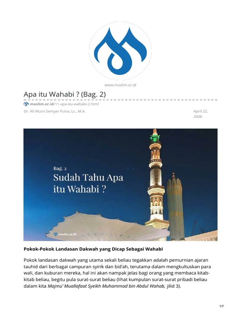 Muslim - Or.id-Apa Itu Wahabi Bag 2 | PDF