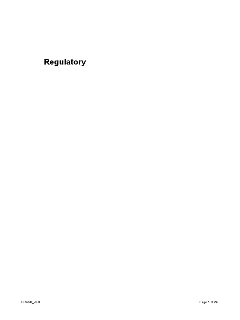 Regulatory Plan | PDF | Medical Device | Toxicity