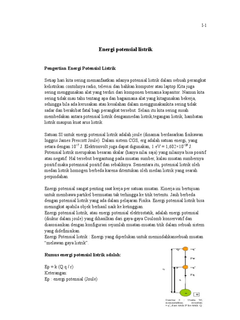 Energi Potensial Listrik: Pengertian dan Rumus | PDF