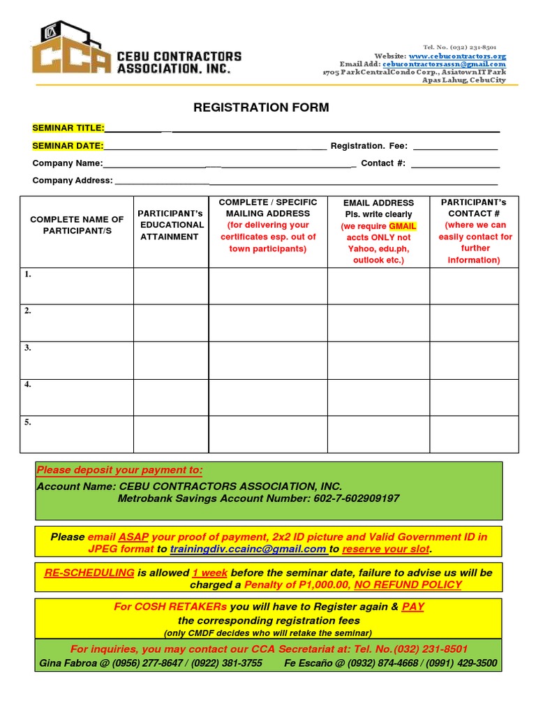 Seminar Registration for Contractors | PDF | Computer Mediated ...