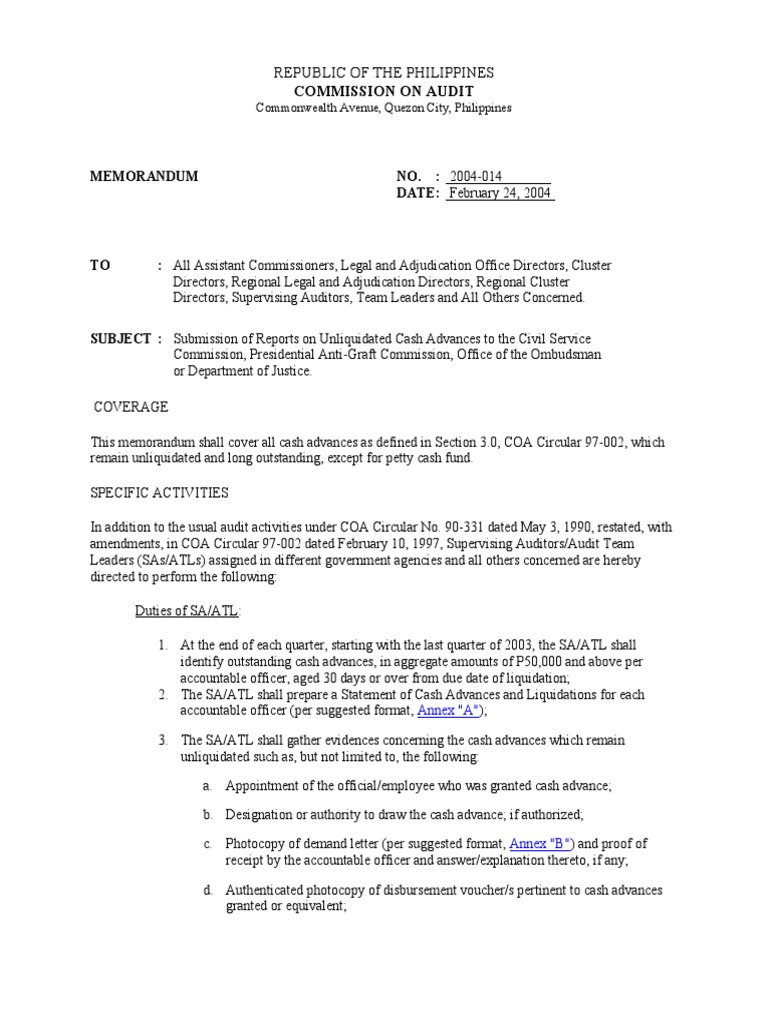 Republic of The Philippines: Commission On Audit | PDF | Audit ...