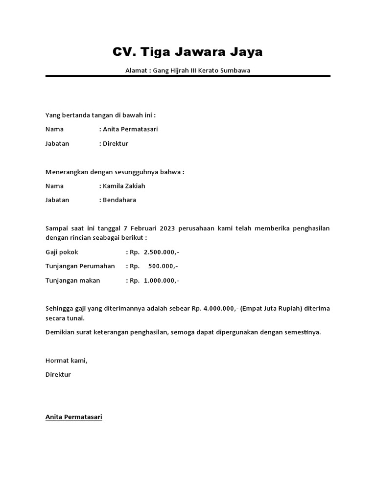 CV Tiga Jawara Jaya | PDF