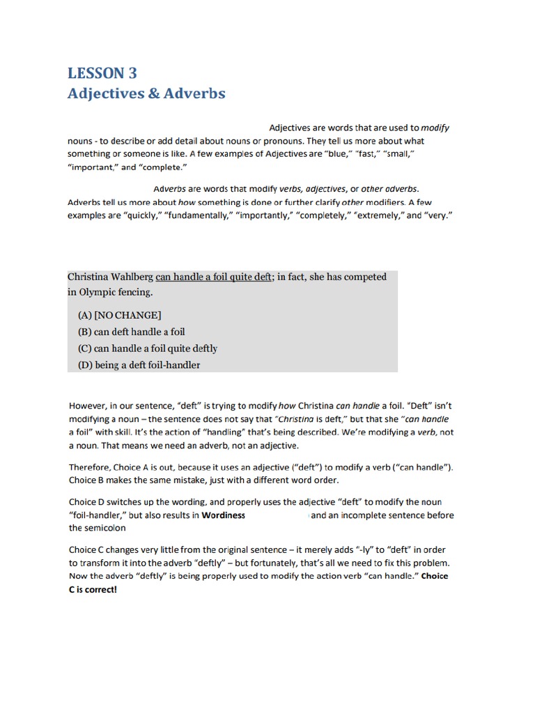 Adjectives & Adverbs | PDF