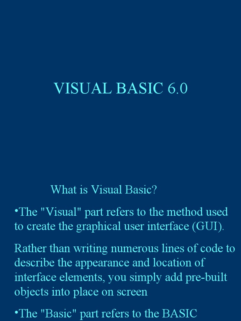 Visual Basic Pdf Variable Computer Science Data Type