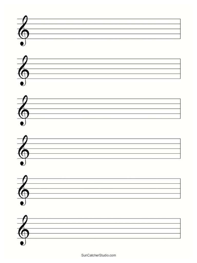 Manuscript Paper Blank 6 Staffs Treble Clef 010101 Fffffe | PDF