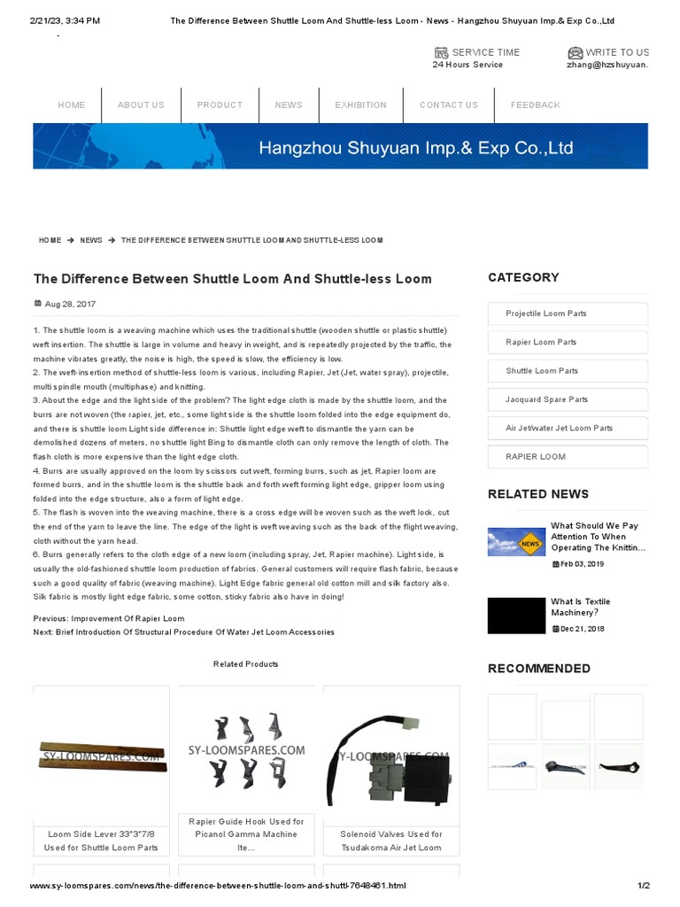 Shuttle vs. Shuttleless Looms Explained | PDF | Loom | Weaving