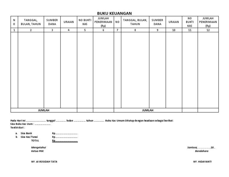 Buku Keuangan PKK 2022 | PDF