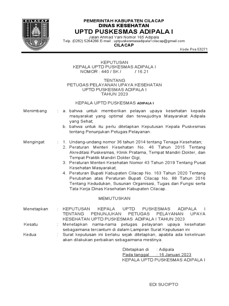 SK Pemegang Program 2023 | PDF