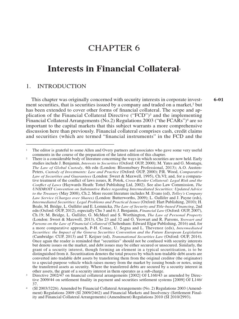 Financial Collateral Interests Guide | PDF | Securities (Finance ...