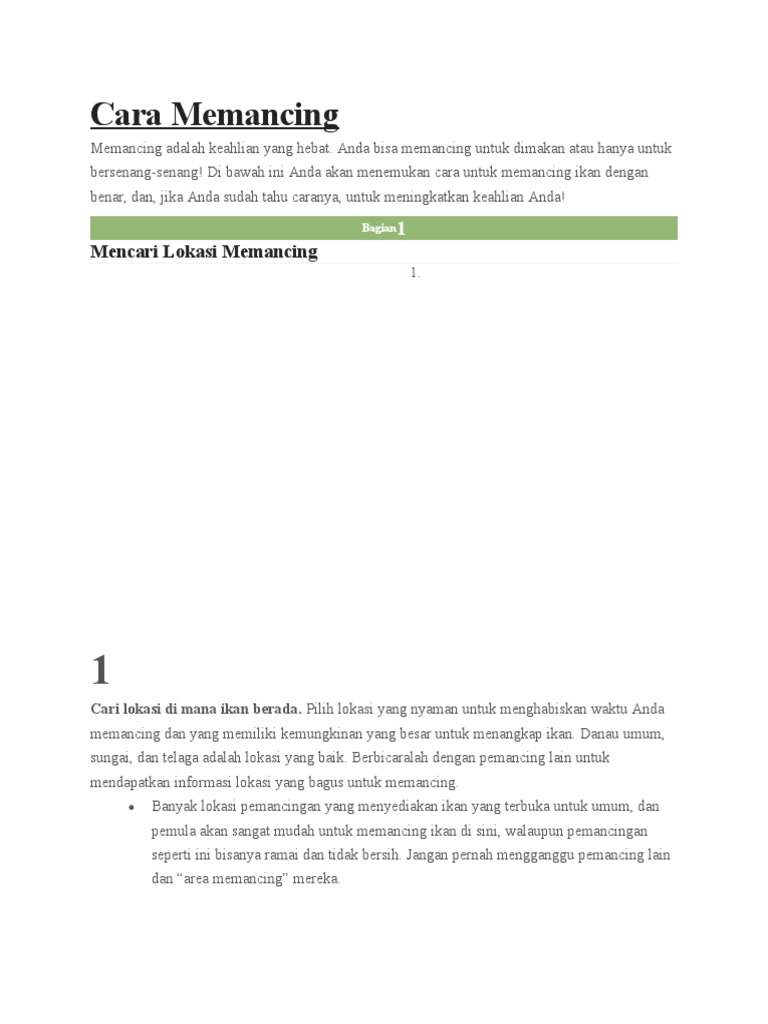 Cara Memancing | PDF