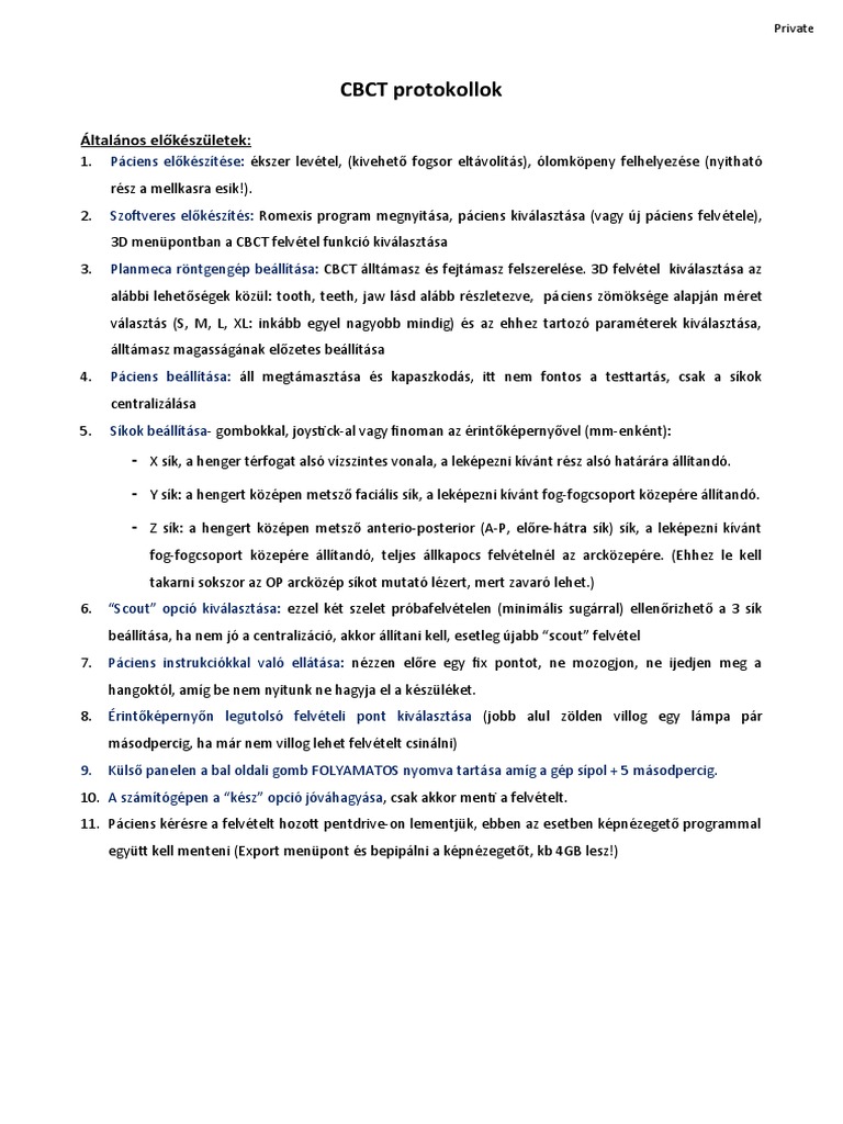CBCT Protokoll | PDF