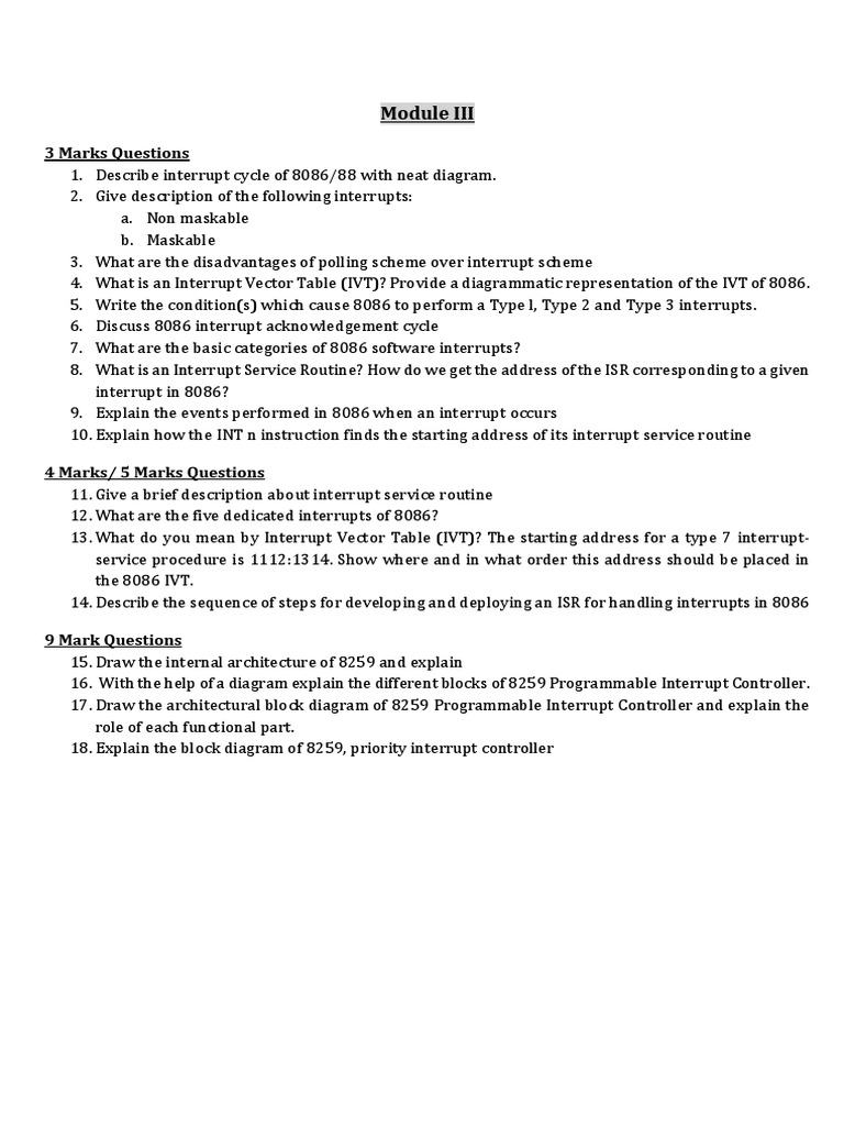 CST 307 Important Questions | PDF | Microcontroller | Classes Of Computers