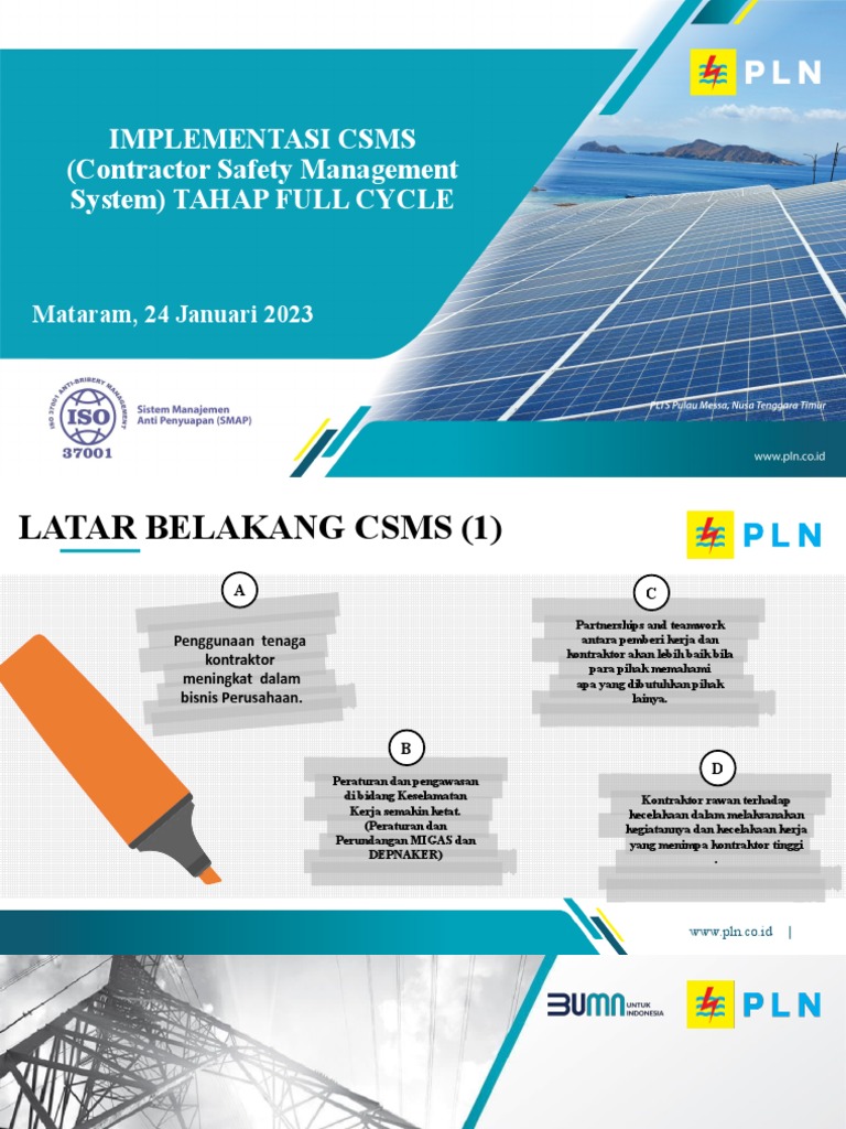 Implementasi CSMS Tahap Full Cycle untuk Meningkatkan Keselamatan Kerja ...
