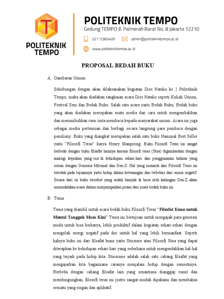 Proposal Bedah Buku | PDF